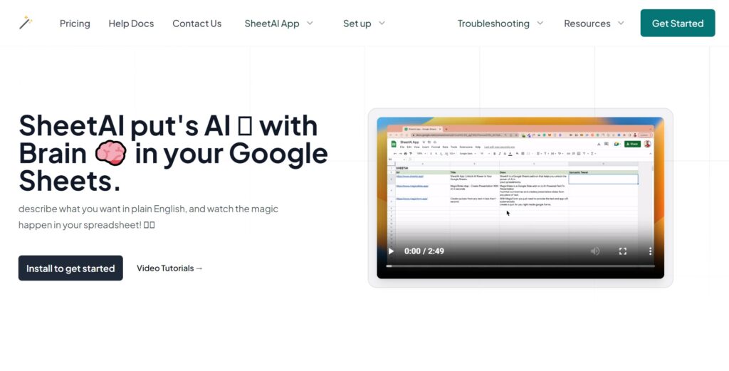 SheetAI New Tool Features, Pricing & More [2024]